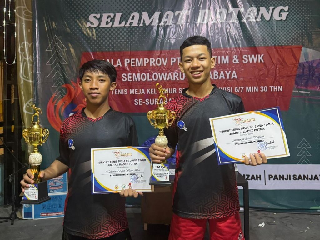 Dua Atlet Tenis Meja Harumkan Nama Surabaya dalam Ajang Sirkuit se-Jatim